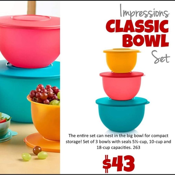 Tupperware | Kitchen | Tupperware Pink And Orange Food Storage Bowls ...